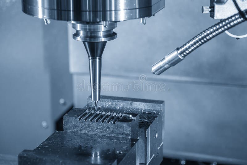 The CNC Milling Machine Cutting Injection Mold Part by Solid Ball End ...