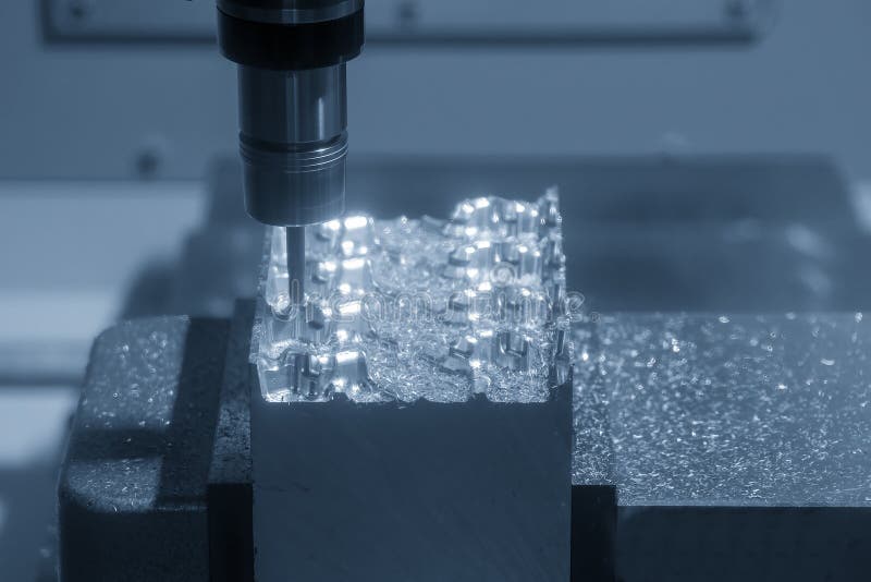 The CNC Milling Machine Cutting Injection Mold Part by Solid Ball End ...