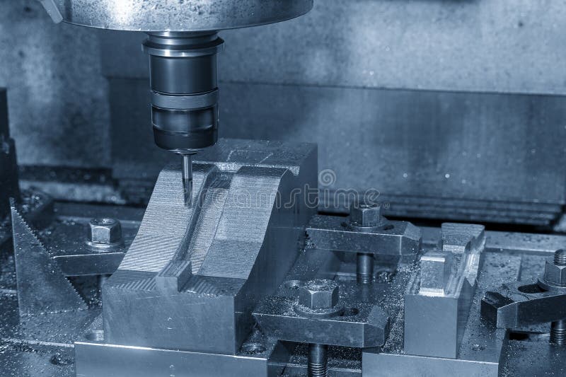 The CNC Milling Machine Cutting Injection Mold Part by Solid Ball End ...