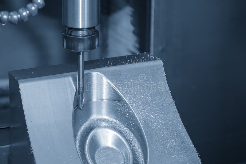 The CNC Milling Machine Cutting Injection Mold Part by Solid Ball End ...