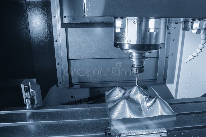 The CNC Milling Machine Cutting Injection Mold Part by Solid Ball End ...