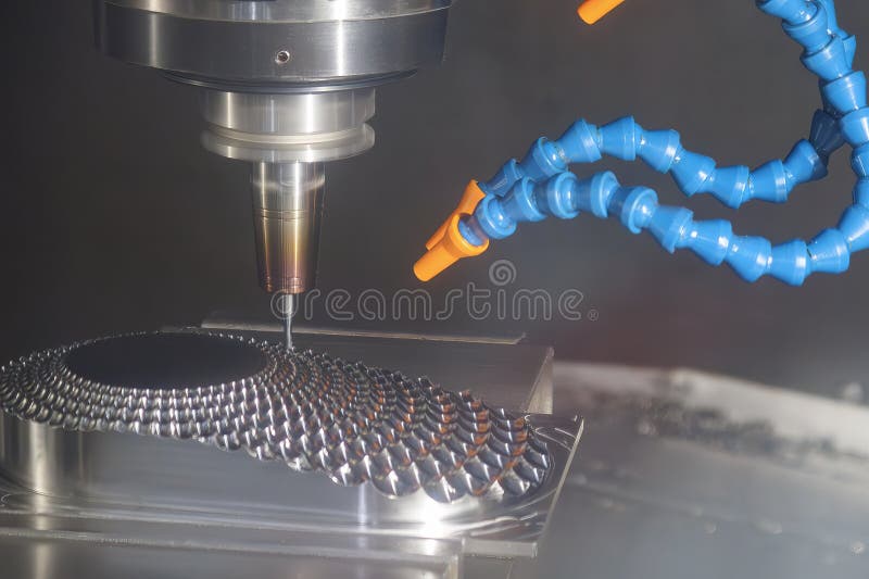 The CNC Milling Machine Cutting Injection Mold Part by Solid Ball End ...