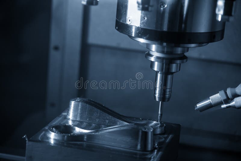 The CNC Milling Machine Cutting the Injection Mold. Stock Image - Image ...