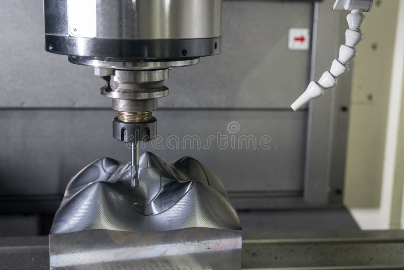 The CNC Milling Machine Cutting Injection Sample Part by Solid Ball End ...