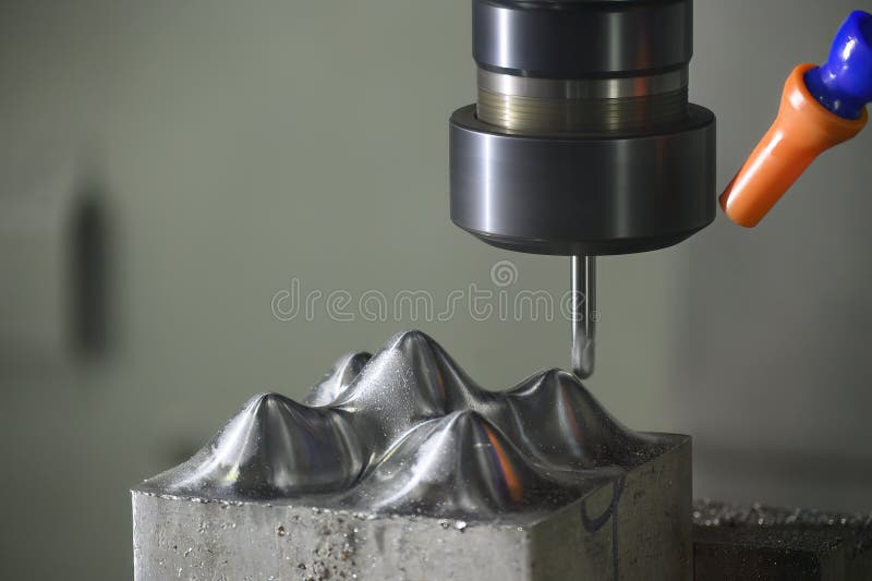 The CNC Milling Machine Cutting Injection Sample Part by Solid Ball End ...