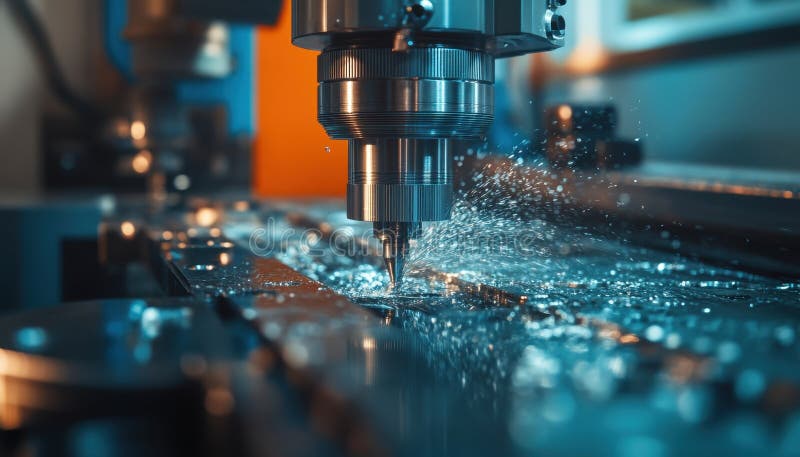 CNC Milling Machine Cutting Metal in Modern Workshop during Daytime ...