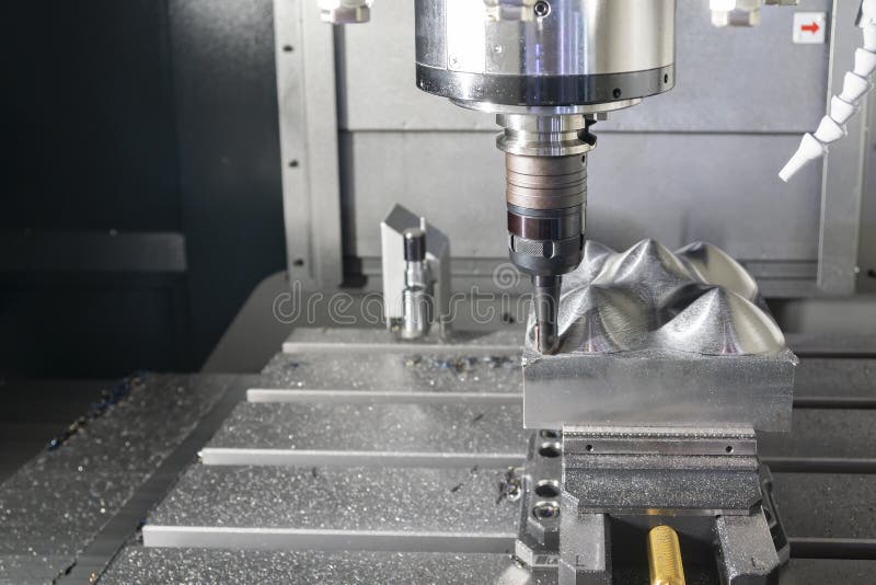 The CNC Milling Machine Cutting the Metal Mold Part Stock Image - Image ...