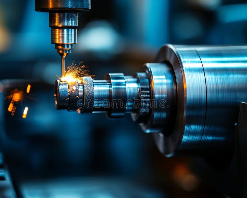 CNC Milling Machine Cutting Metal. Precision Engineering in Action with ...