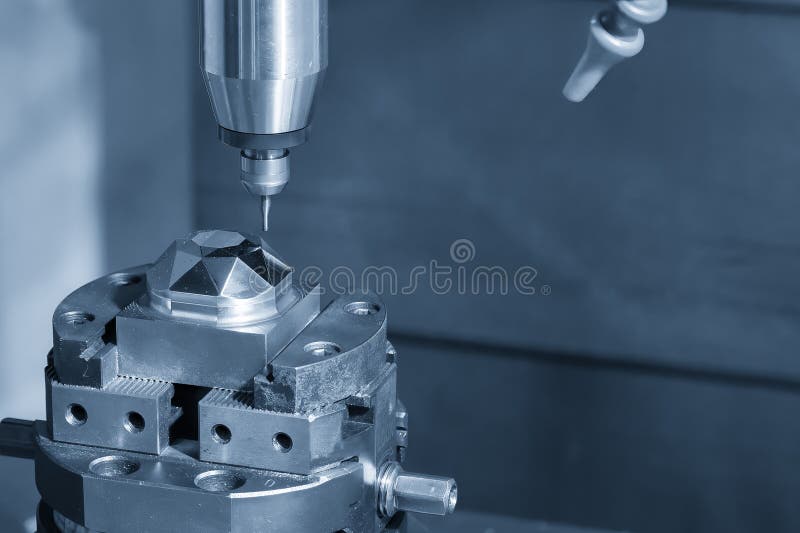 The CNC Milling Machine Cutting Mirror Surface Mold Part by Solid Ball End Mill Tool Stock Image ...