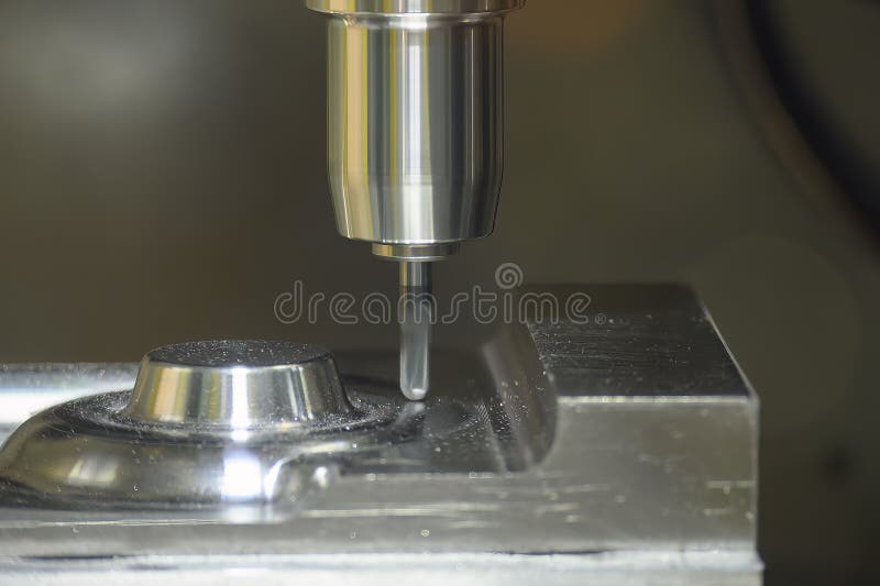 The CNC Milling Machine Cutting Mold Part by Solid Ball End Mill Tool ...