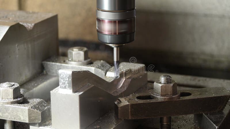 The CNC Milling Machine Rough Cutting at Concave the Graphite Electrode ...