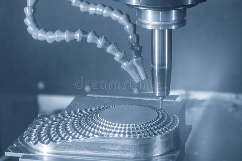 The CNC Milling Machine Cutting Mold Part by Solid Ball End Mill Tool ...