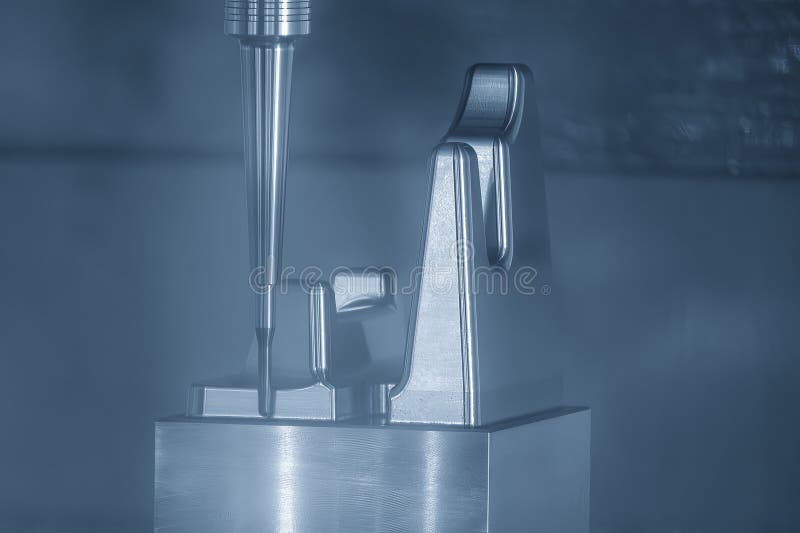 The CNC Milling Machine Cutting Mold Part by Solid Ball End Mill Tool ...