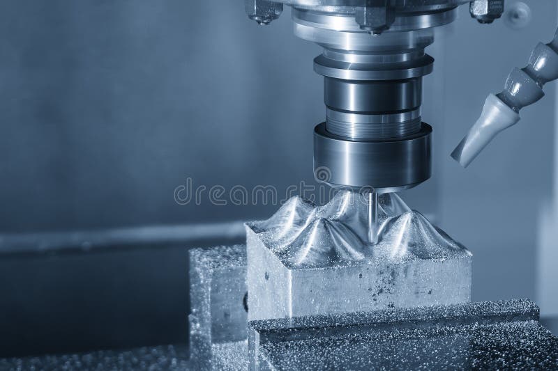 The CNC Milling Machine Cutting Mold Part by Solid Ball End Mill Tool ...