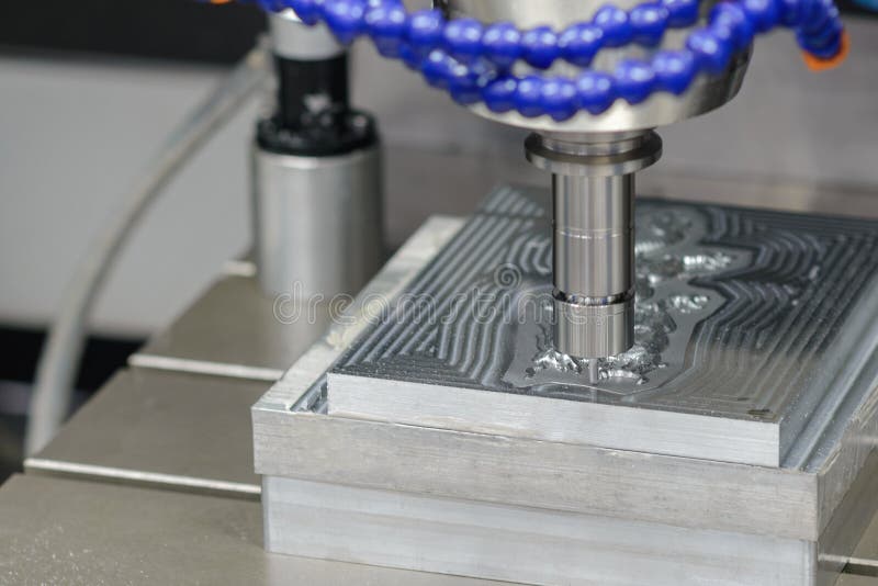 The CNC Milling Machine Cutting Mold Part by Solid Ball End Mill Tool ...