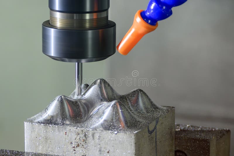The CNC Milling Machine Cutting Mold Part by Solid Ball End Mill Tool ...