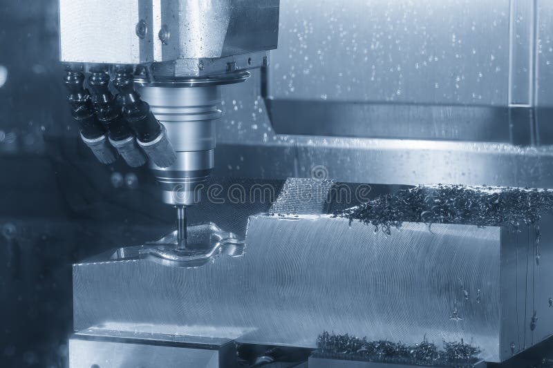 The CNC Milling Machine Cutting Mold Part by Solid Ball End Mill Tool ...