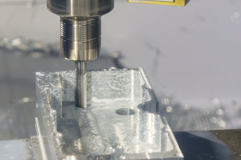 The CNC Milling Machine Cutting Mold Part by Solid Flat End Mill Tool ...