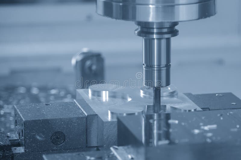 The CNC Milling Machine Cutting Mold Part by Solid Flat Nose End Mill ...