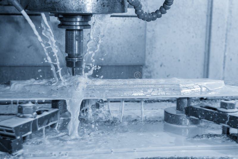 The CNC Milling Machine Cutting the Mold Part. Stock Photo - Image of ...