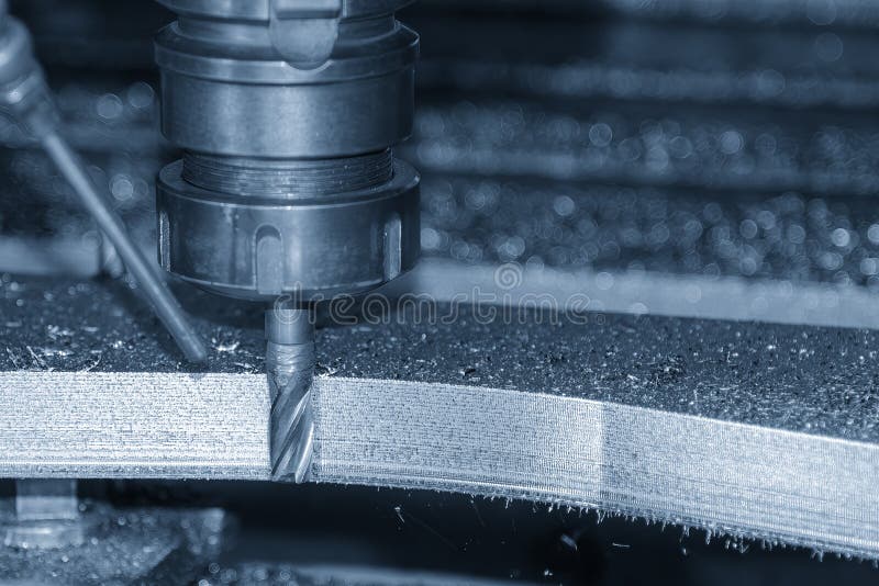 The CNC Milling Machine Cutting Mold Parts with Flat End Mill Tool in ...