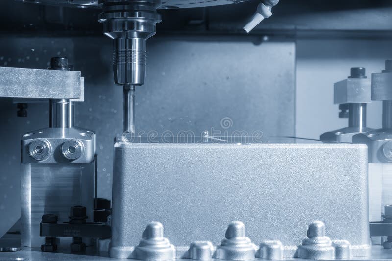 The CNC Milling Machine Cutting Mold Parts with Flat End Mill Tool in ...