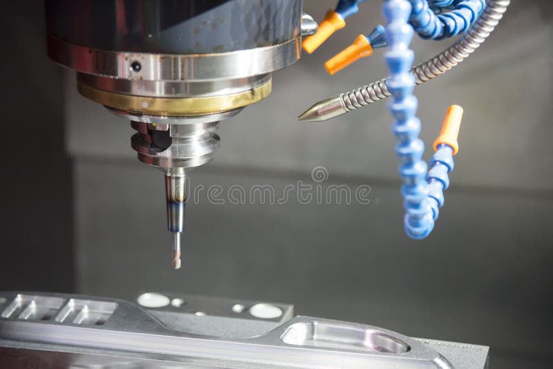 The CNC Milling Machine Cutting the Mold Parts. Stock Photo - Image of ...