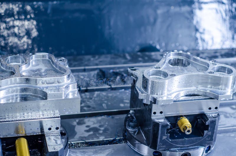 The CNC Milling Machine Cutting the Mould Part Stock Image - Image of ...