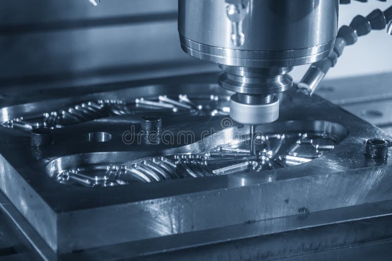 The CNC Milling Machine Cutting the Mould Part . Stock Image - Image of ...