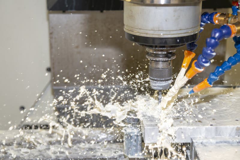 The CNC Milling Machine Cutting the Mould Part . Stock Photo - Image of ...