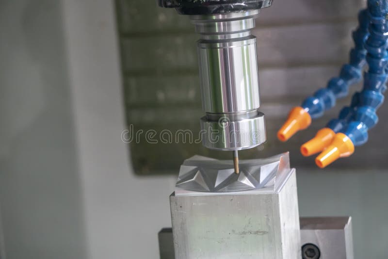 The CNC Milling Machine Cutting the Mould Part with the Solid Ball End ...