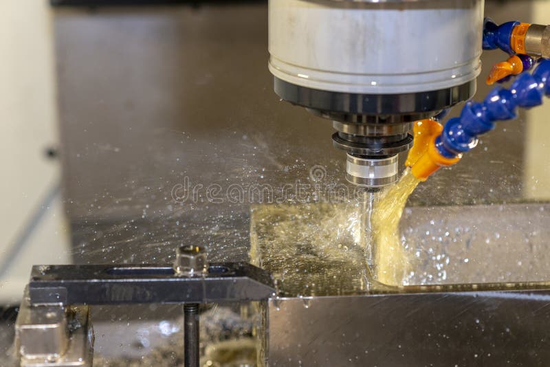 The CNC Milling Machine Cutting the Mould Parts with Indexable Tool ...