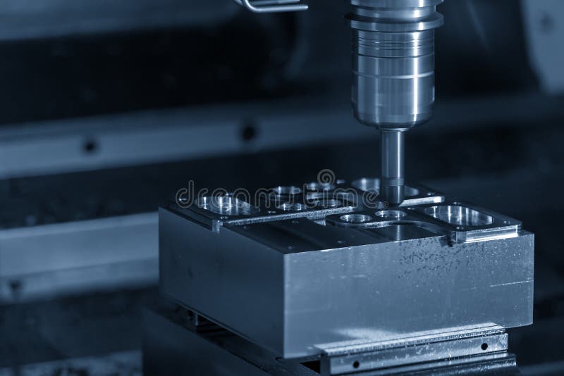 The CNC Milling Machine Cutting Mould Parts with the Solid Endmill Tool ...