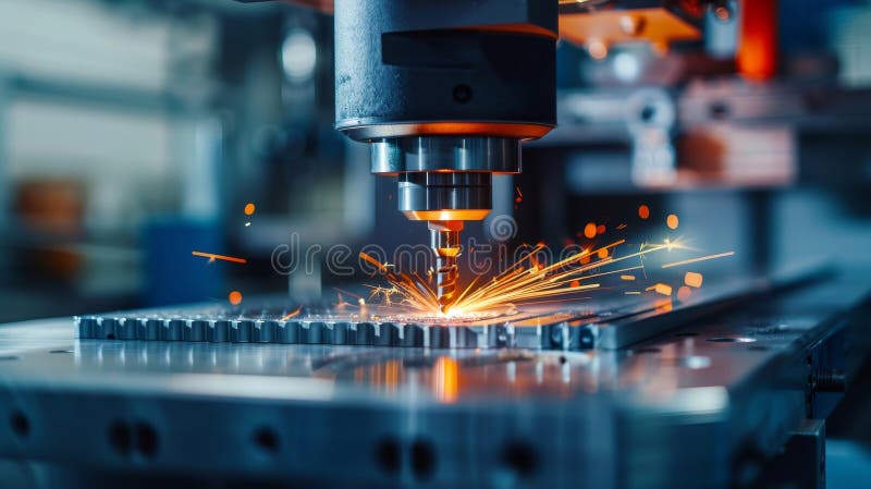 The CNC Milling Machine Cutting the Plastic Parts Stock Photo - Image ...