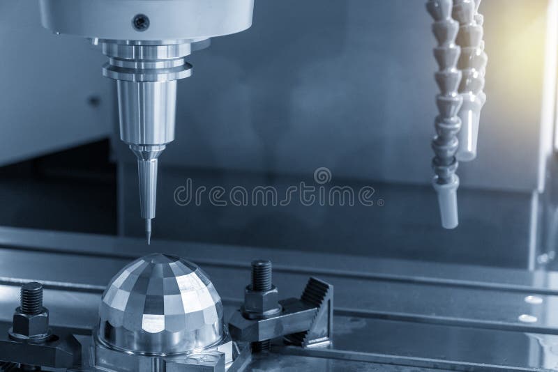 The CNC Milling Machine Cutting the Precision Parts. Stock Image ...