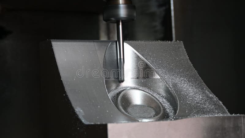The CNC Milling Machine Cutting Press Die Part by Solid Ball End Mill ...