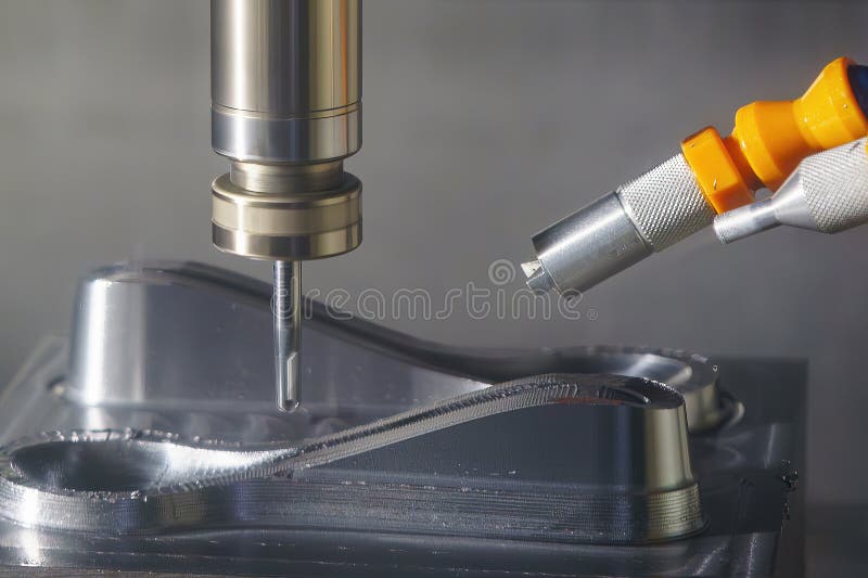 The CNC Milling Machine Cutting Press Die Part by Solid Ball End Mill ...