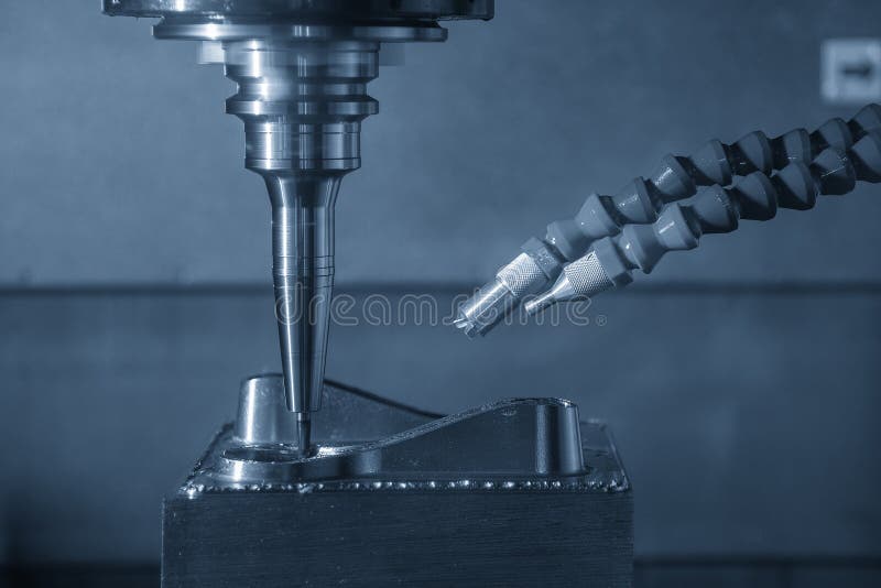 The CNC Milling Machine Cutting Press Die Part by Solid Ball End Mill ...