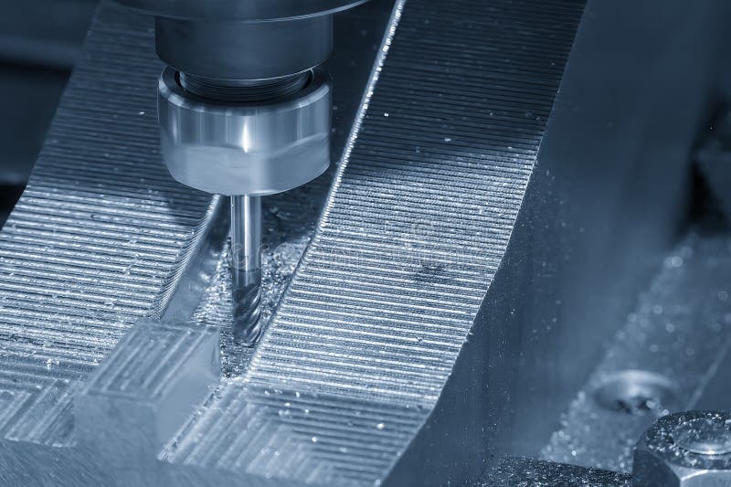 The CNC Milling Machine Cutting Press Die Part by Solid Bull End Mill ...