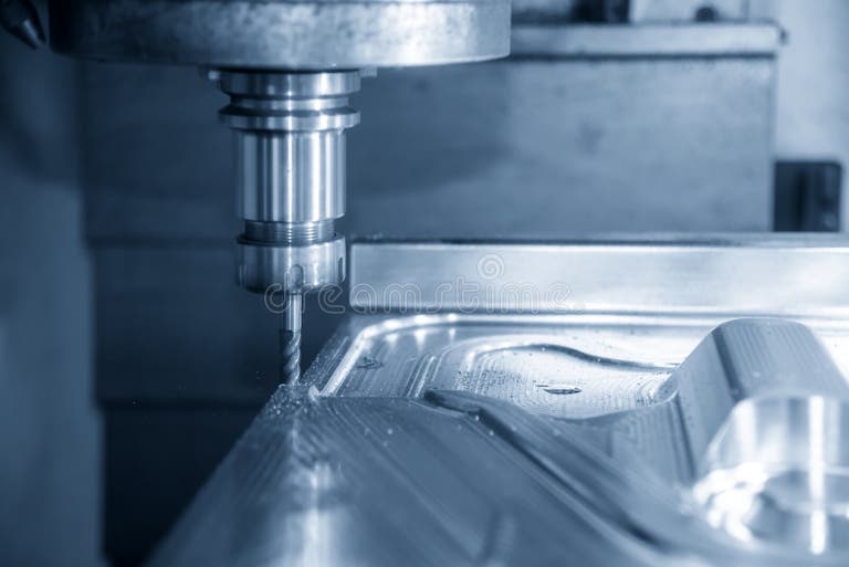 The CNC Milling Machine Cutting Press Die Part by Solid Bull End Mill ...