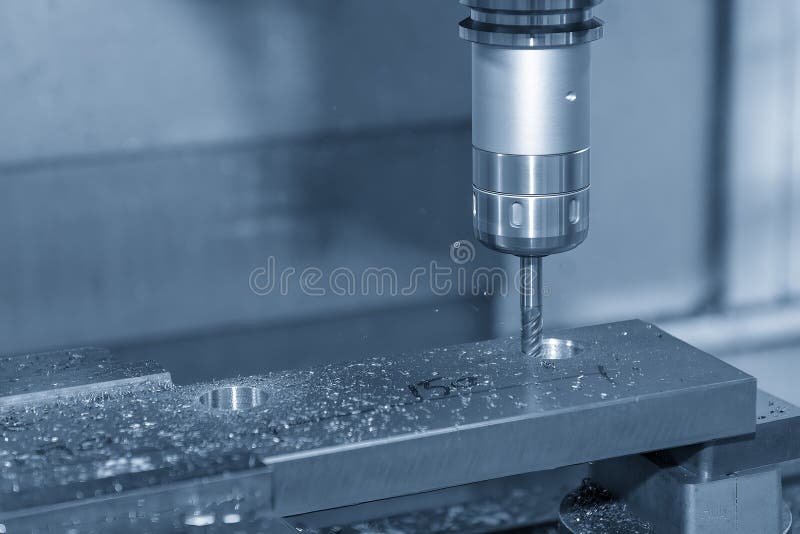 The CNC Milling Machine Cutting Press Part with Ball End Mill Tool ...