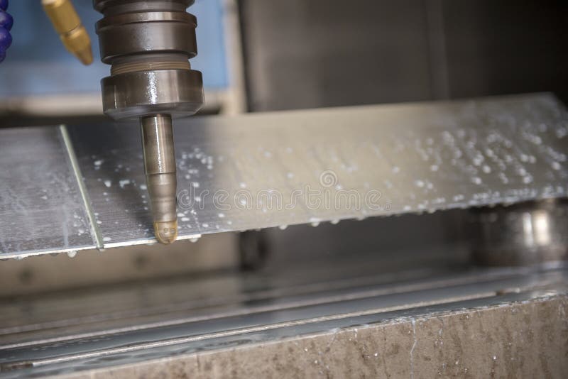 The CNC Milling Machine Cutting the Sample Part. Stock Photo - Image of ...