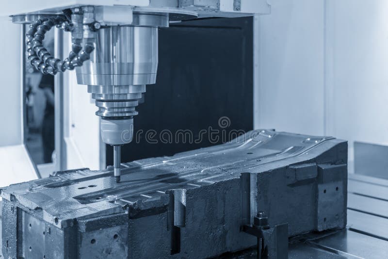 The CNC Milling Machine Cutting the Sample Part. Stock Photo - Image of ...