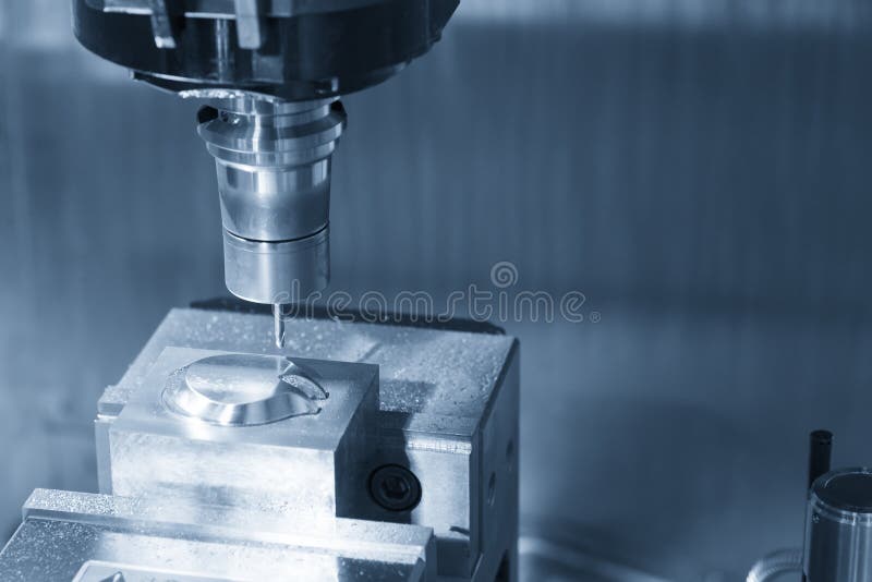 The CNC Milling Machine Cutting the Sample Part Stock Photo - Image of ...