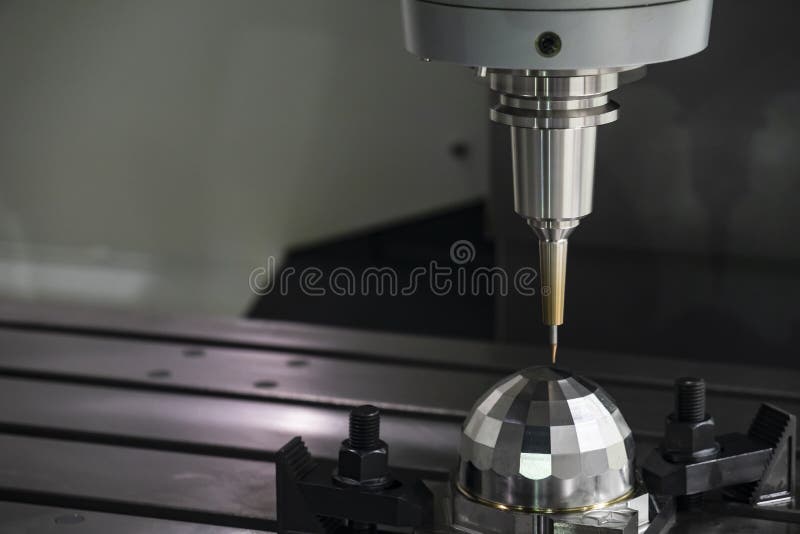 The CNC Milling Machine Cutting the Sample Part . Stock Image - Image ...
