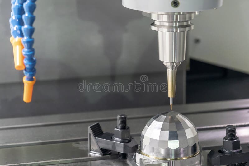 The CNC Milling Machine Cutting the Sample Part. Stock Image - Image of ...
