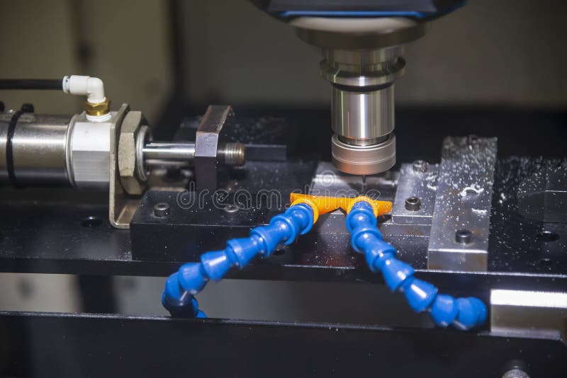 The CNC Milling Machine Cutting the Small Part . Stock Image - Image of ...
