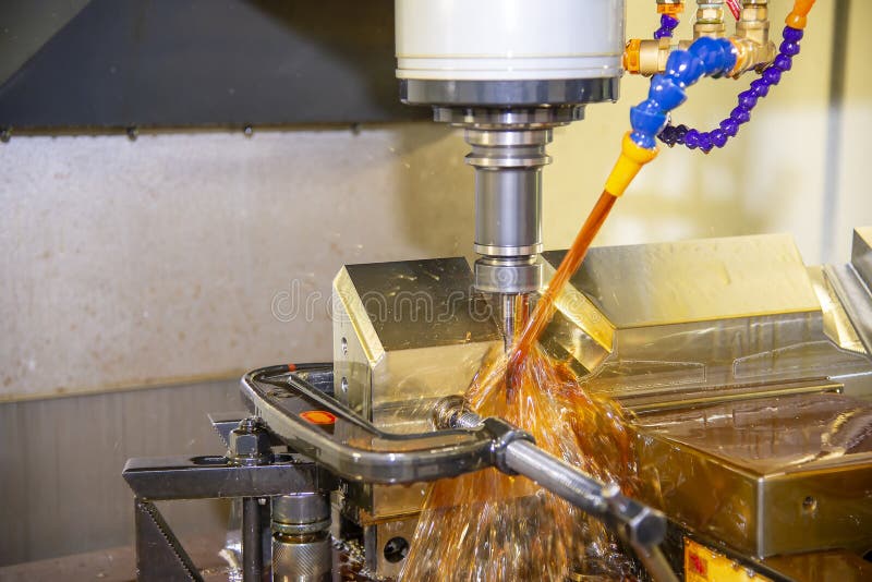 The CNC Milling Machine Cutting the Tire Mold Parts Stock Image - Image ...