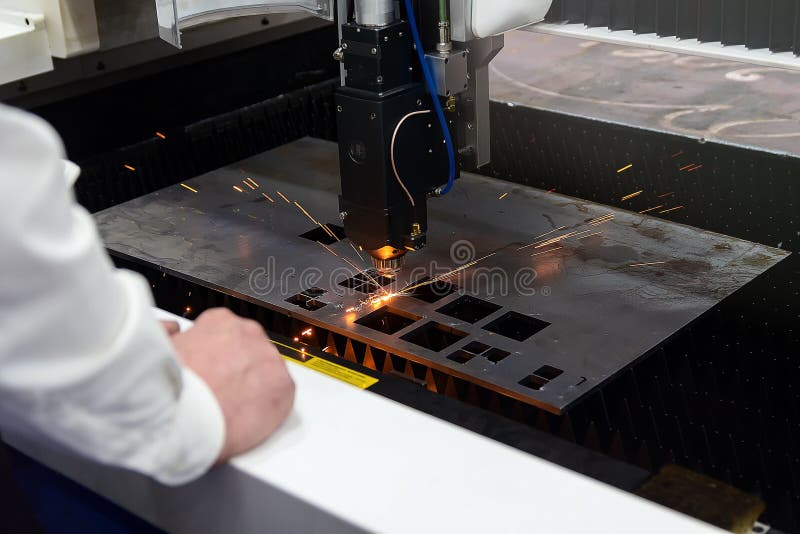 Cnc Milling Machine. the Engineer is Keeping an Eye on Processing and ...