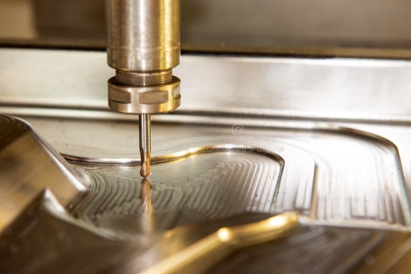 The CNC Milling Machine Finishing Cut the Forging Mold Parts by Solid ...